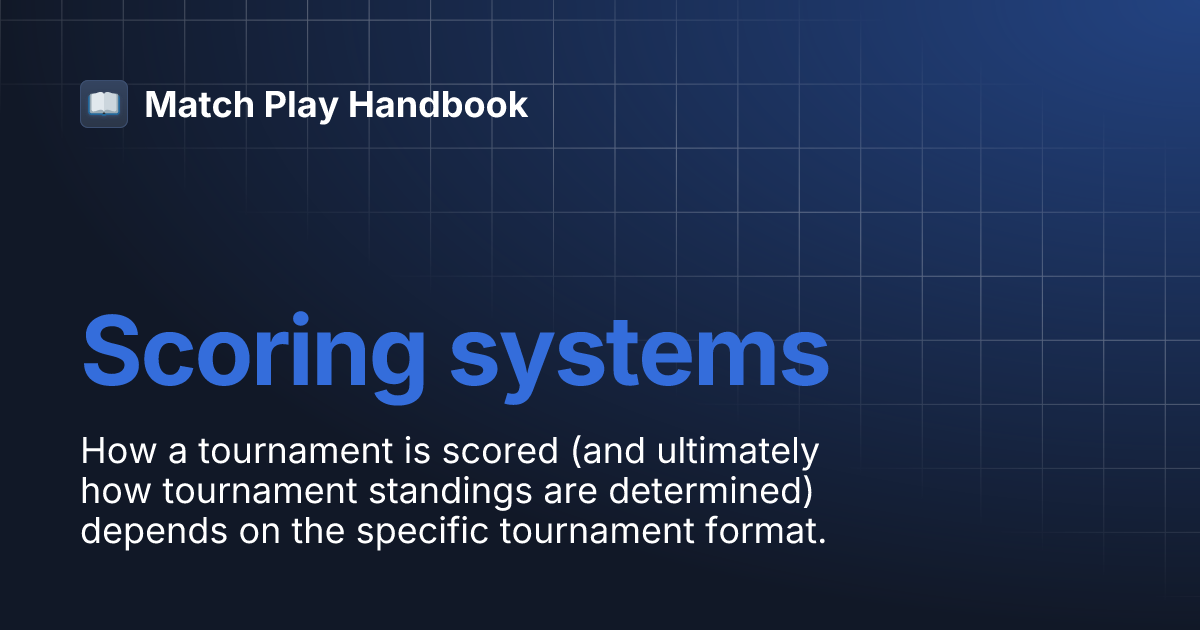 Scoring systems | Match Play Handbook