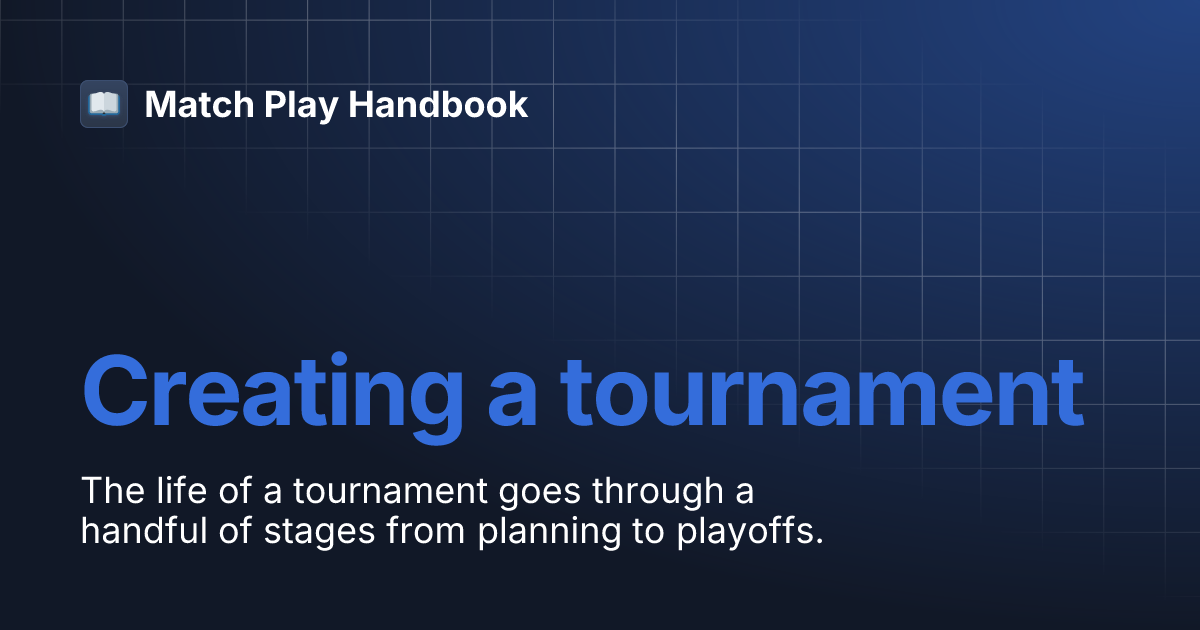 Creating a tournament | Match Play Handbook